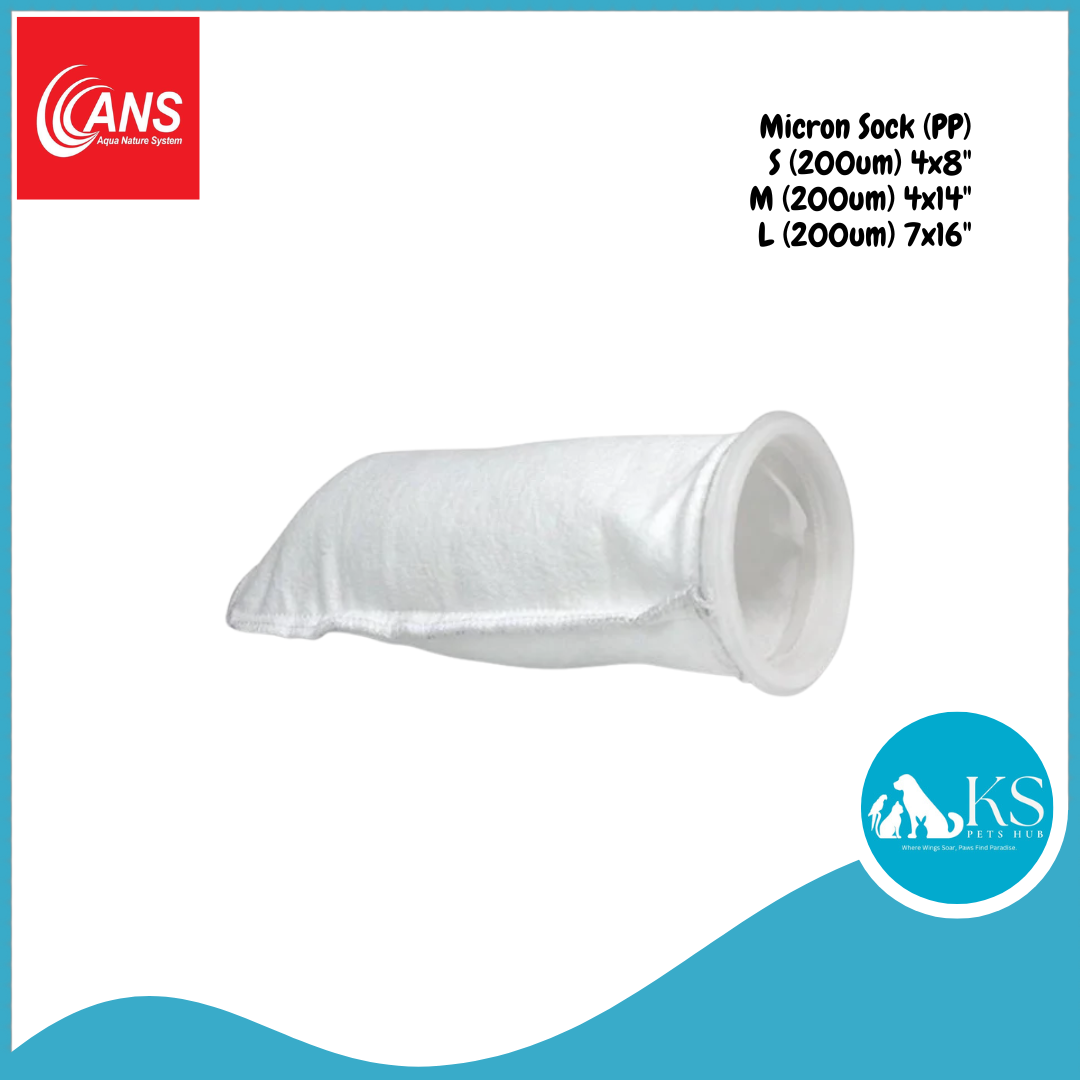 ANS Micron Sock (PP) S (200um) 4x8"/ M (200um) 4x14"/ L (200um) 7x16 ...