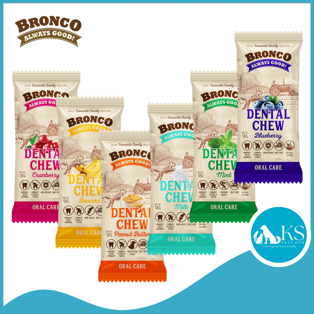 Bronco Dental Chew Assorted Flavors Blueberry / Banana / Peanut Butter ...
