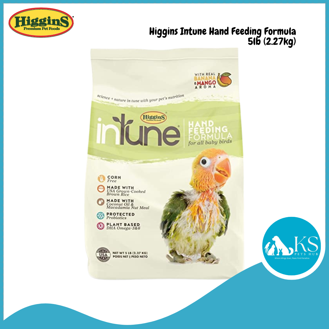 Higgins inTune Hand Feeding Formula 10oz(283g) / 5lb(2.27kg) Bird Feed ...