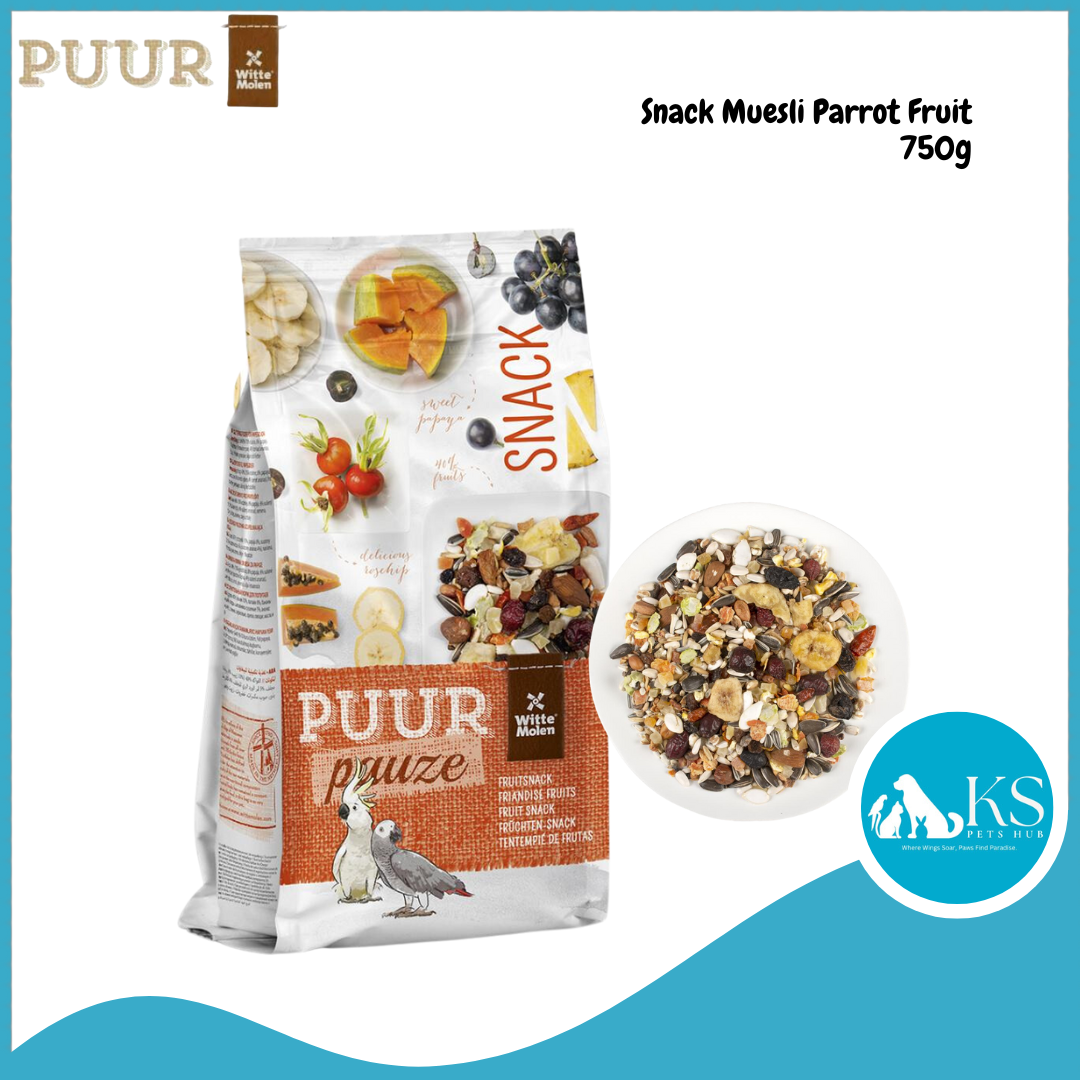 PUUR pauze Snack Muesli Parrot Fruit 750g Parrot Bird Feed – KS Pets Hub