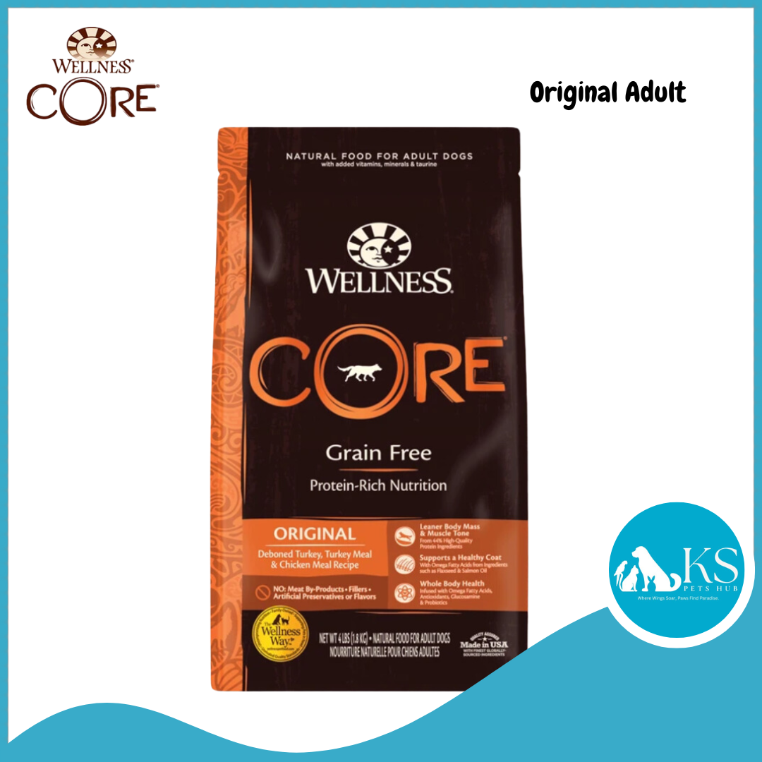 Wellness Core Original Adult Dog Food 4lb – KS Pets Hub